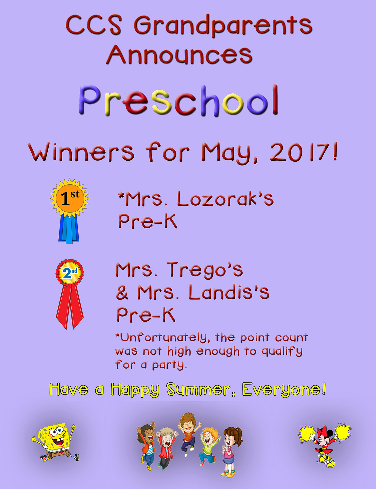 Monthly Winners-Preschool | The Eagle Express